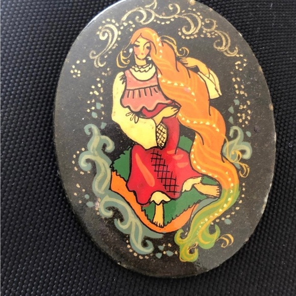 Jewelry | Vintage Russian Palech Brooch Pin From Soviet Union Era ...